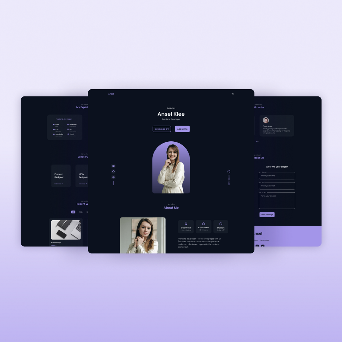 🔥 Responsive Personal Portfolio Website Ansel - Buymeacoffee