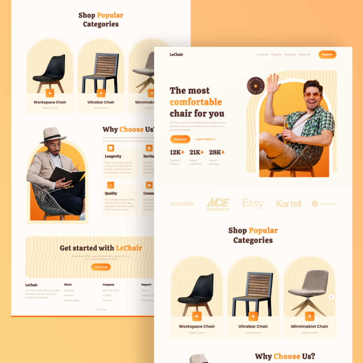 React Responsive Chair Website Using React JS - Buymeacoffee