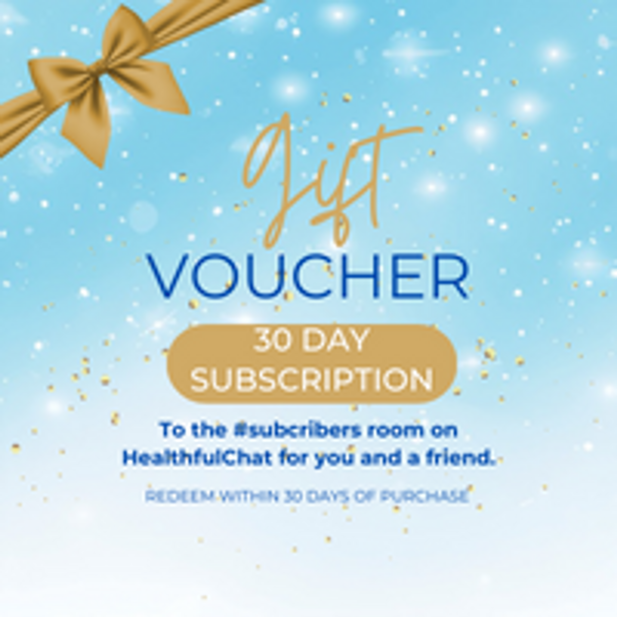 30 Day Subscription to HealthfulChat for you and a friend - Buymeacoffee