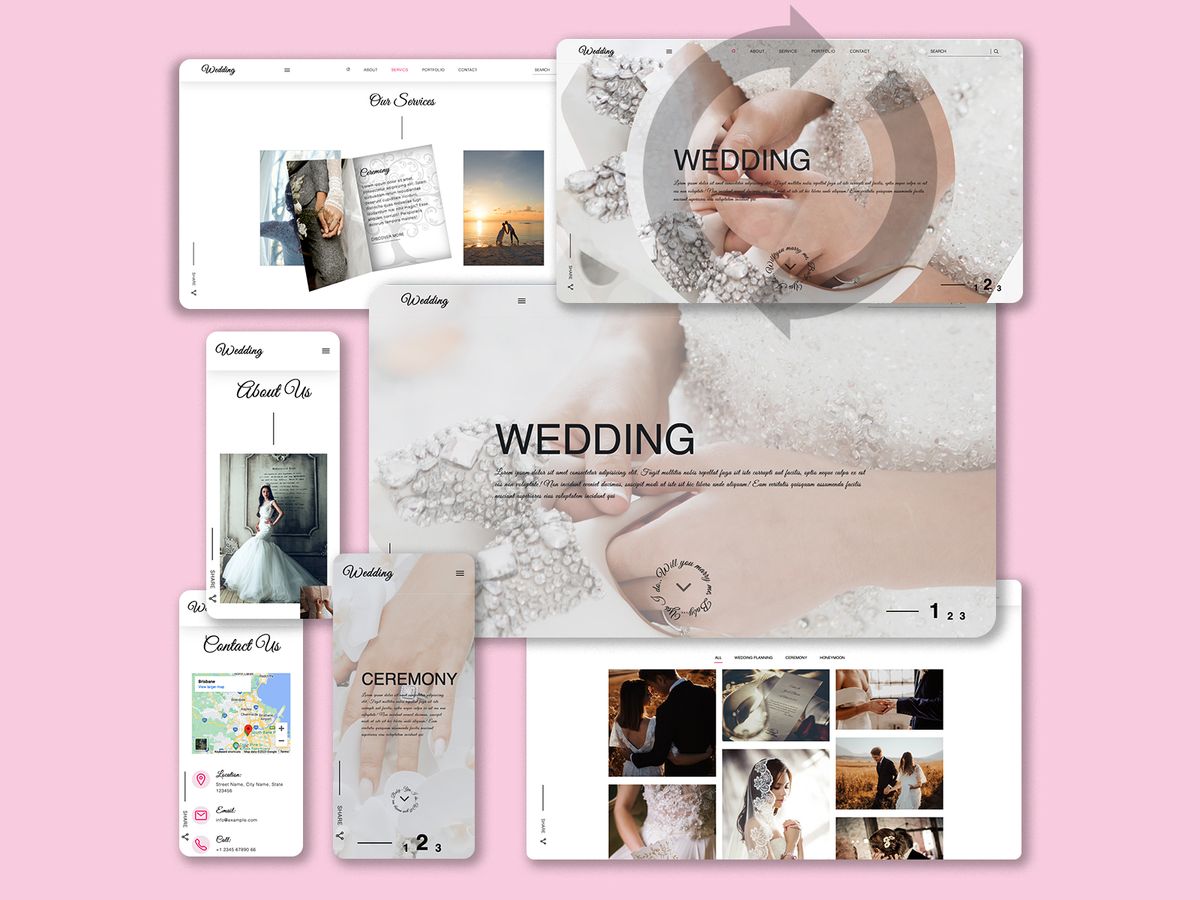 Wedding Agency Animated & Responsive Website (HTML, CSS, JS) - Buymeacoffee