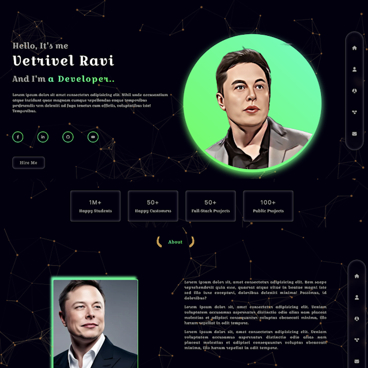 Modern Personal Portfolio - ReactJs | Google Firebae - Buymeacoffee