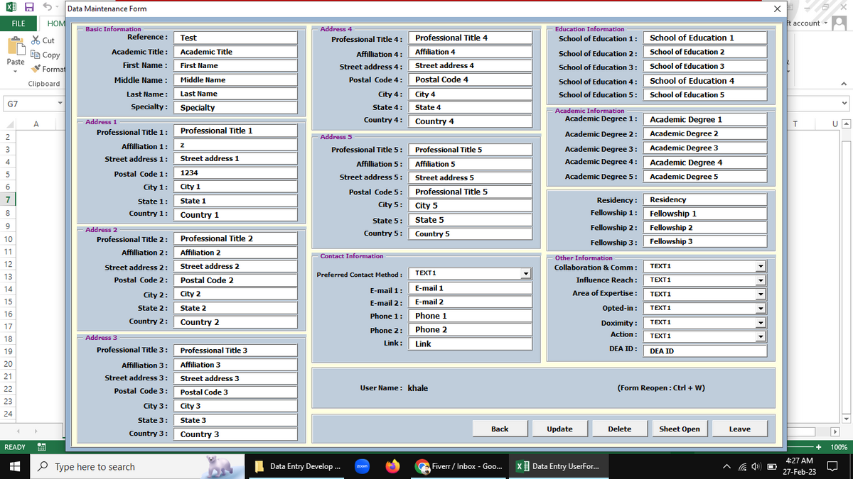 Dynamic Automated Data Entry User Form in Excel VBA - Buymeacoffee