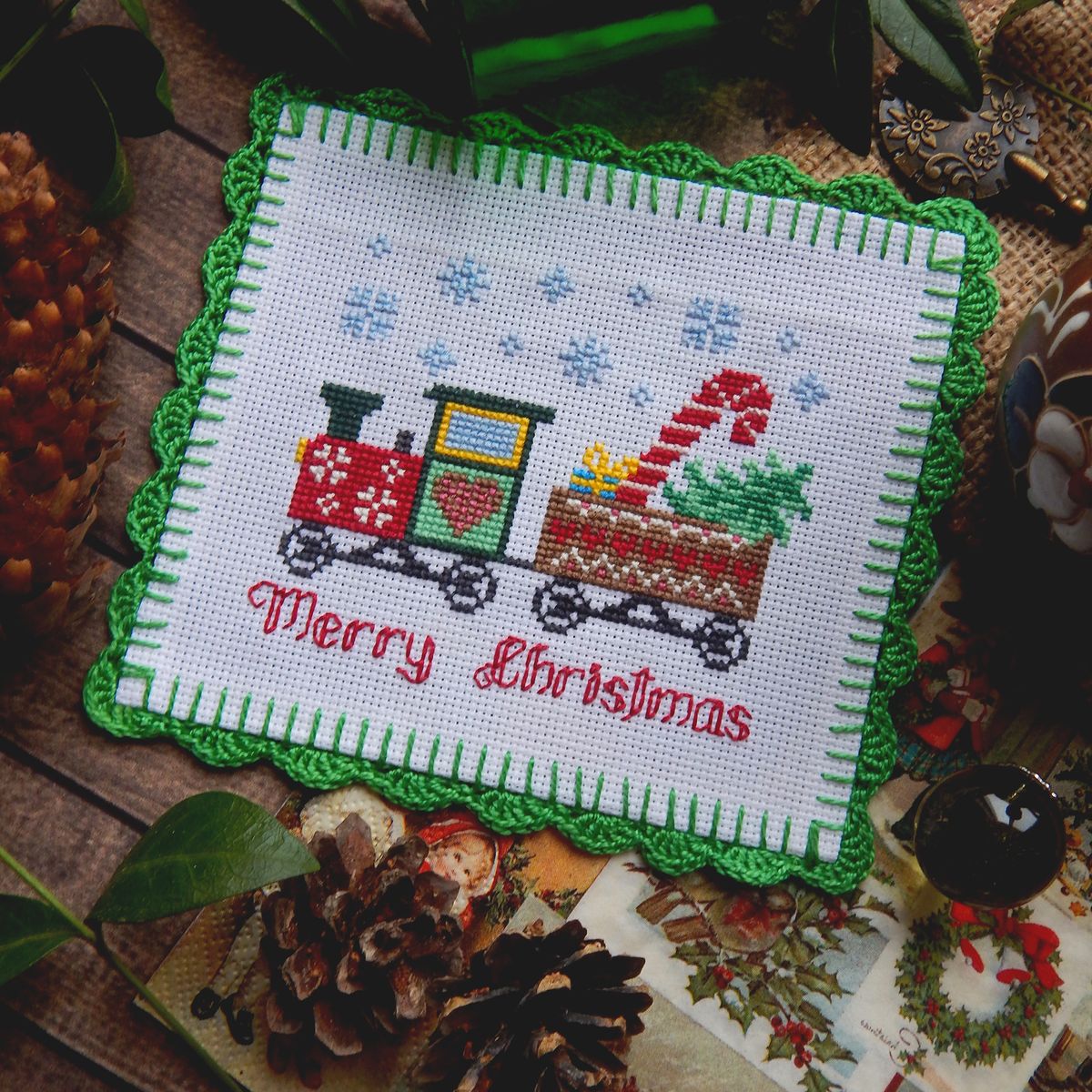 Christmas Train cross stitch pattern - Buymeacoffee
