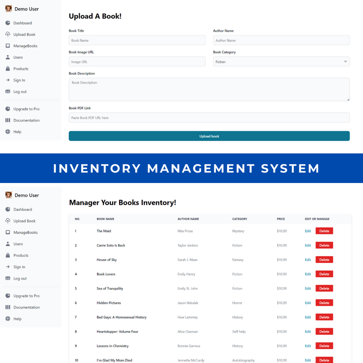 MERN Book Store App with Inventory Management - Buymeacoffee