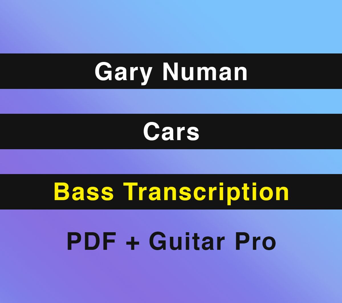 Gary Numan - Cars (Bassline Excerpt Tab) - Buymeacoffee