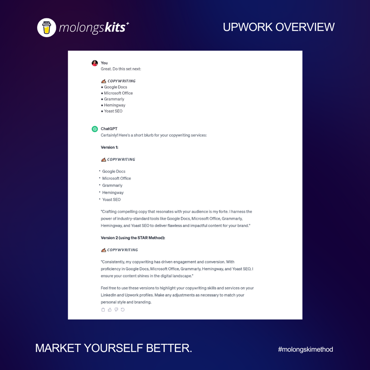 🤖 LinkedIn and Upwork OVERVIEW ChatGPT Generator -- INSTANT DOWNLOAD - Buymeacoffee