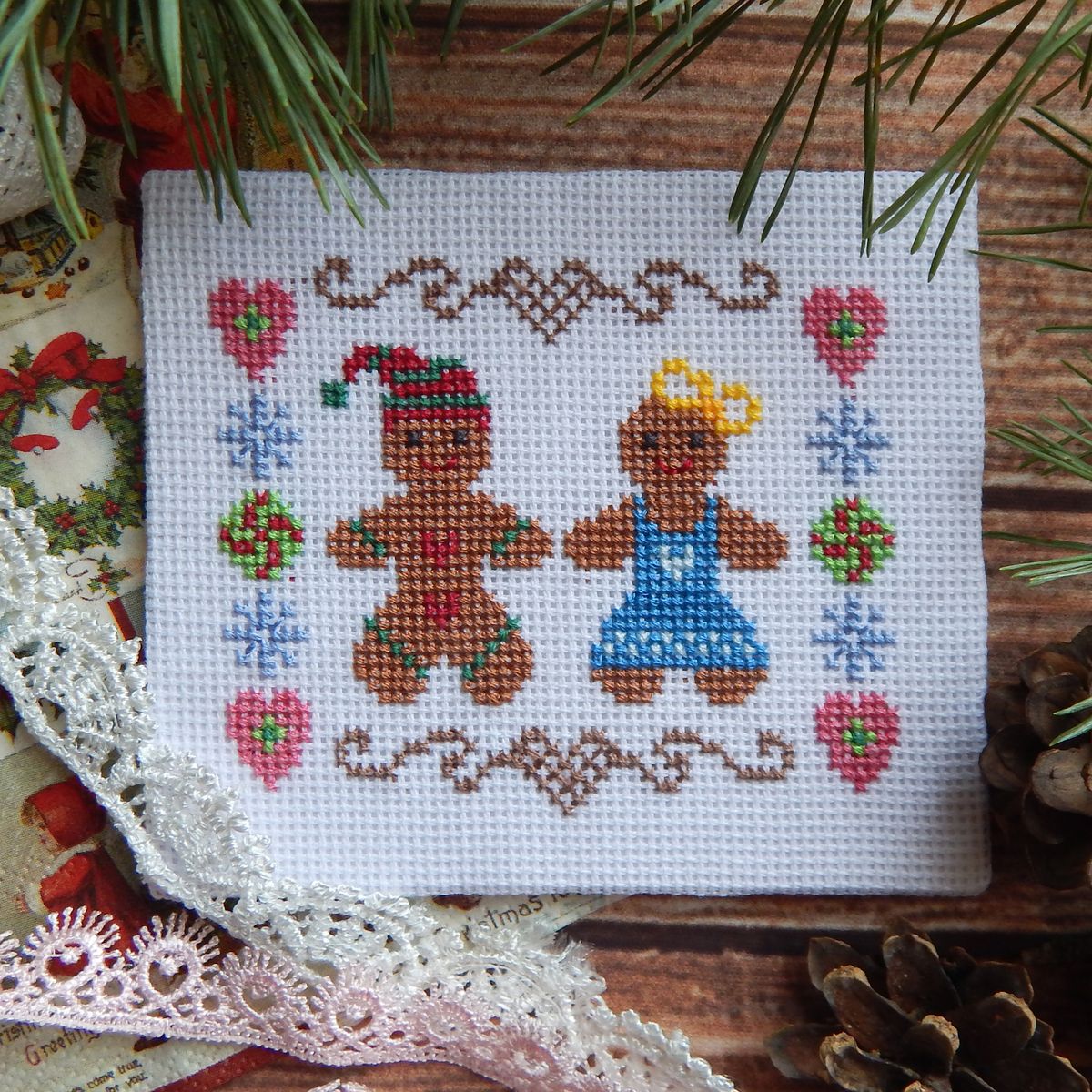 FREE Gingerbread Men cross stitch pattern - Buymeacoffee