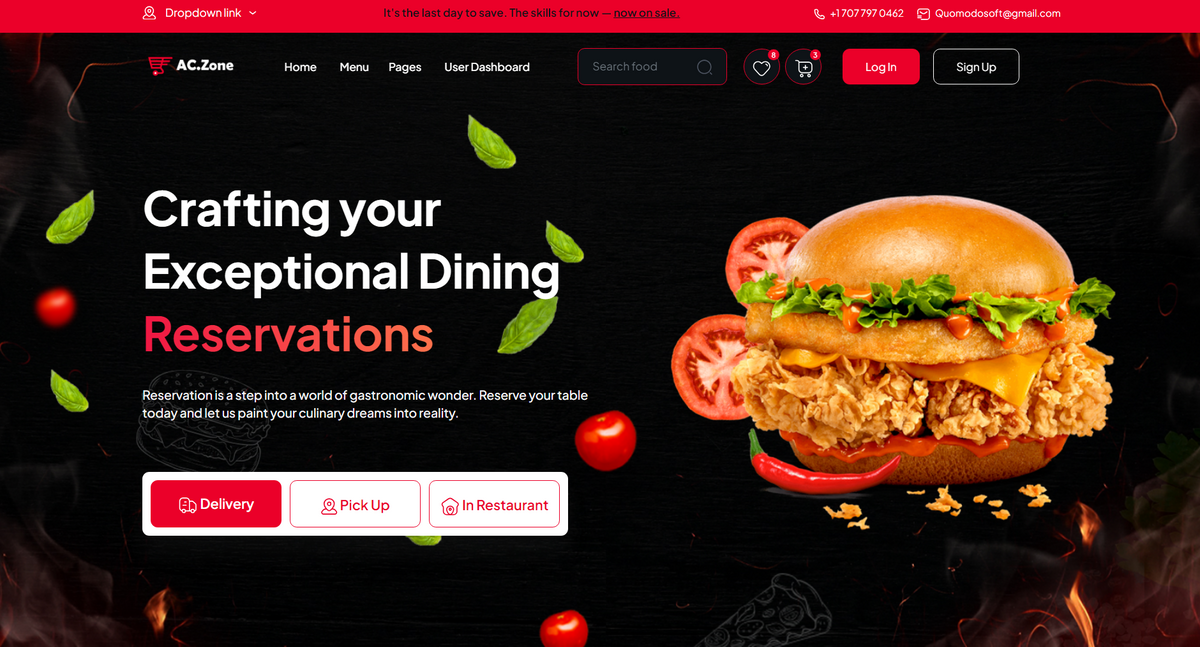 Food Restaurant Website Templates - Buymeacoffee