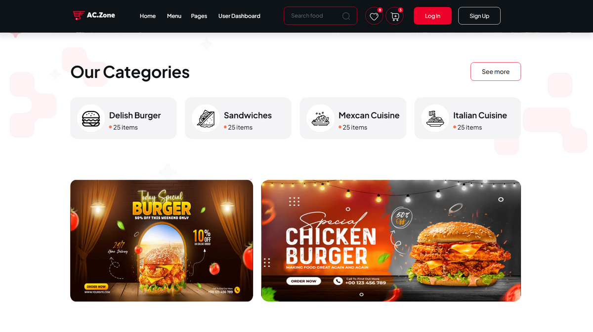 Food Restaurant Website Templates - Buymeacoffee