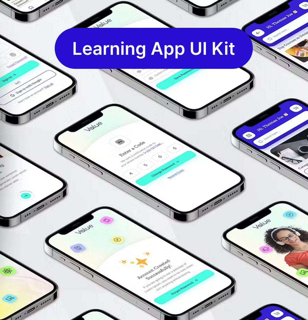 E-Learning App UI Kit Full System - Buymeacoffee