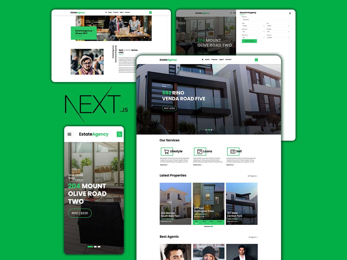 Responsive Real Estate Agency Website (Next.js) - Buymeacoffee