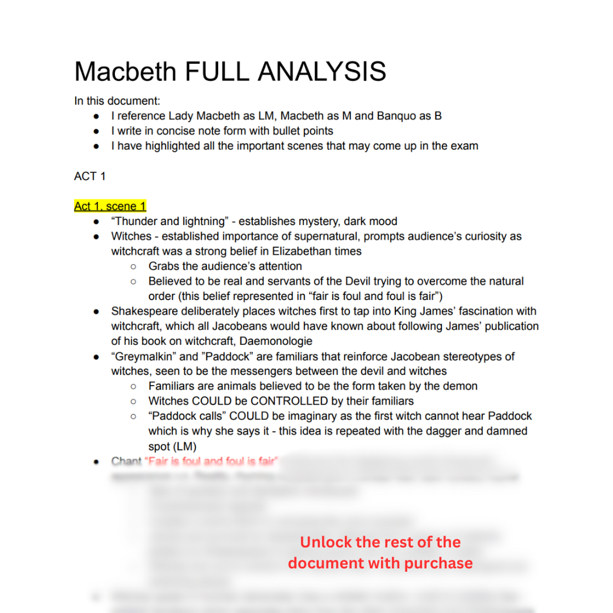 Macbeth FULL ANALYSIS - EVERY Act and scene - Buymeacoffee