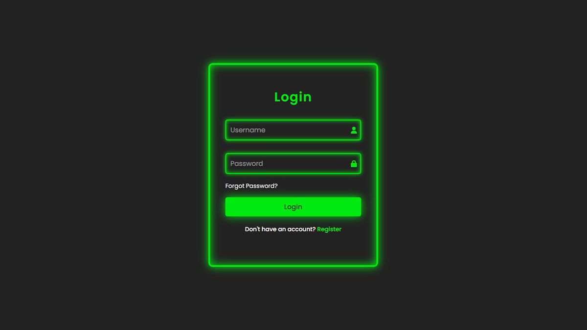 Neon Login Form Hover Effect - Buymeacoffee
