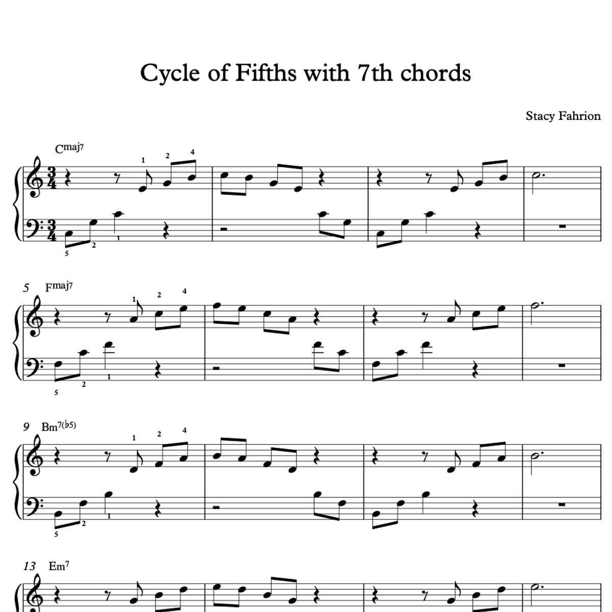 Cycle of 5ths with 7th chords - Major keys - PDF - Buymeacoffee