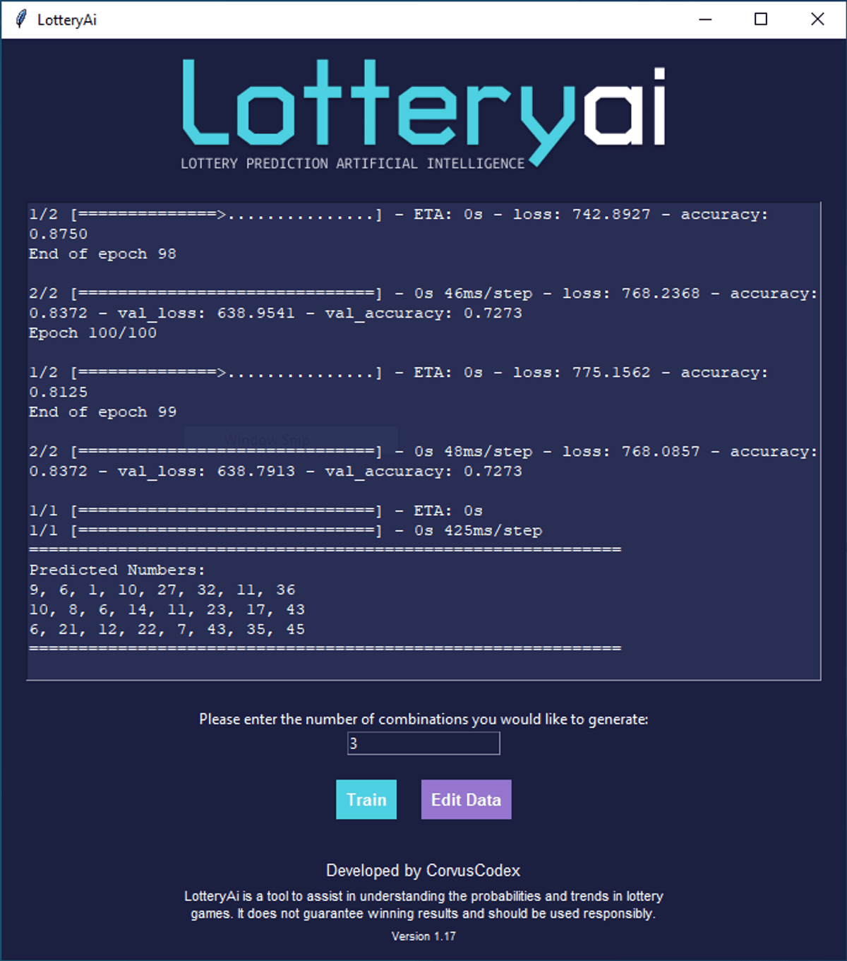LotteryAi - Standalone Windows App with GUI - Buymeacoffee
