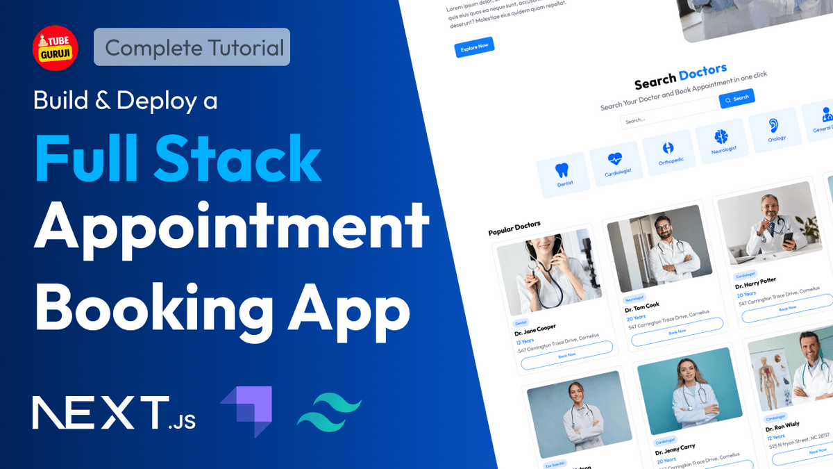 Build Full Stack Doctor Appointment Booking Nextjs App Buymeacoffee 