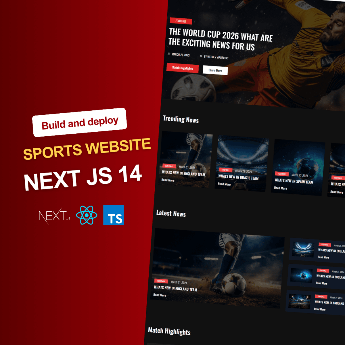Next JS 14 Sports Website Template with Tailwind CSS and TypeScript (Full Source Code ...