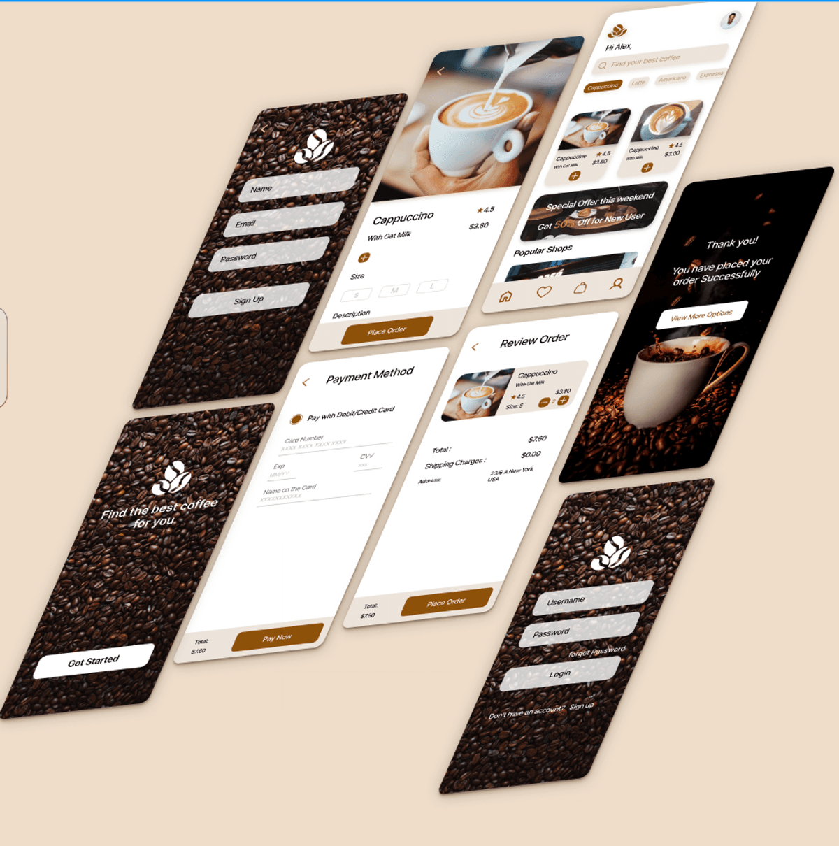 Coffee Shop Ui Design - Buymeacoffee