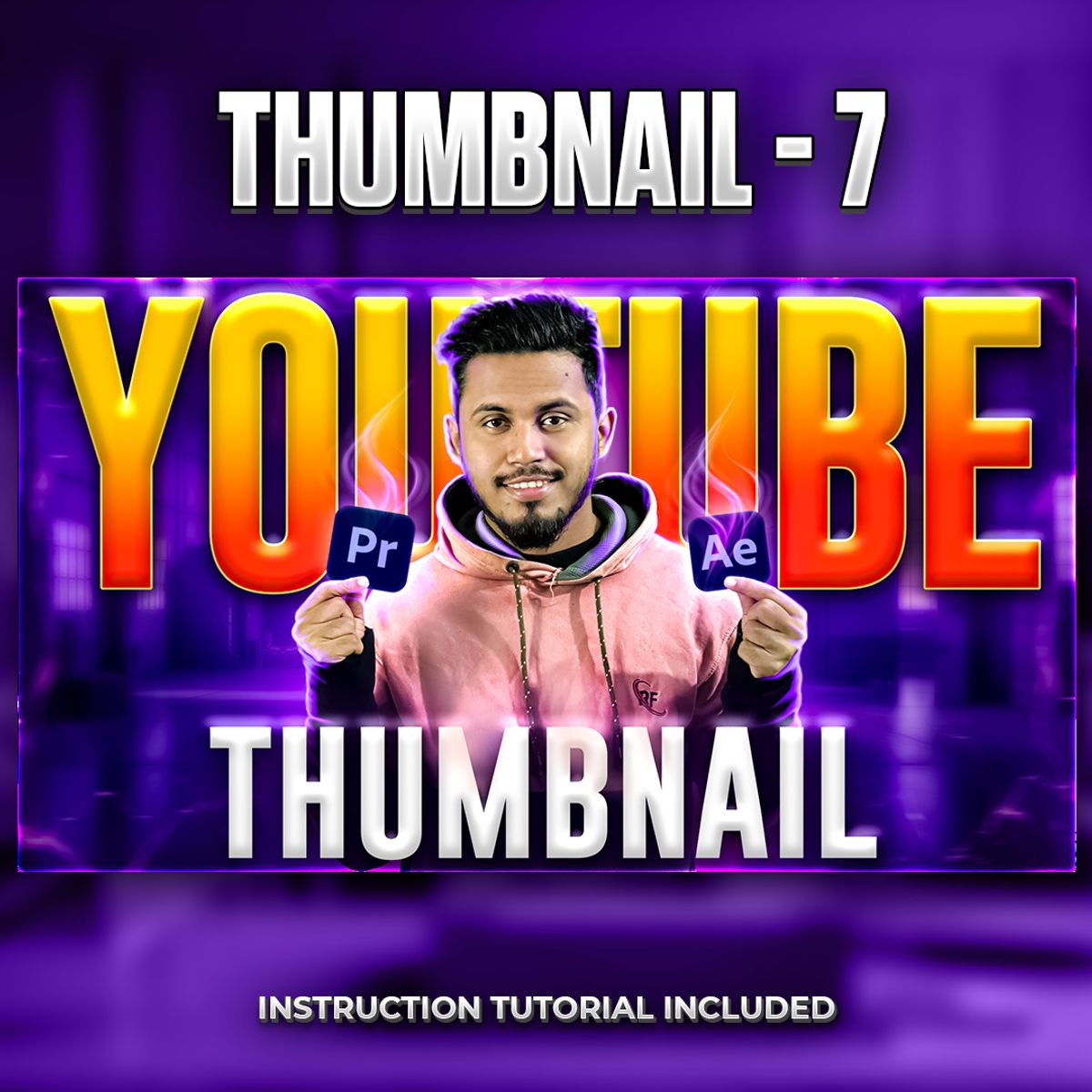 7 Premium YouTube Thumbnail Pack (Editable) - Buymeacoffee