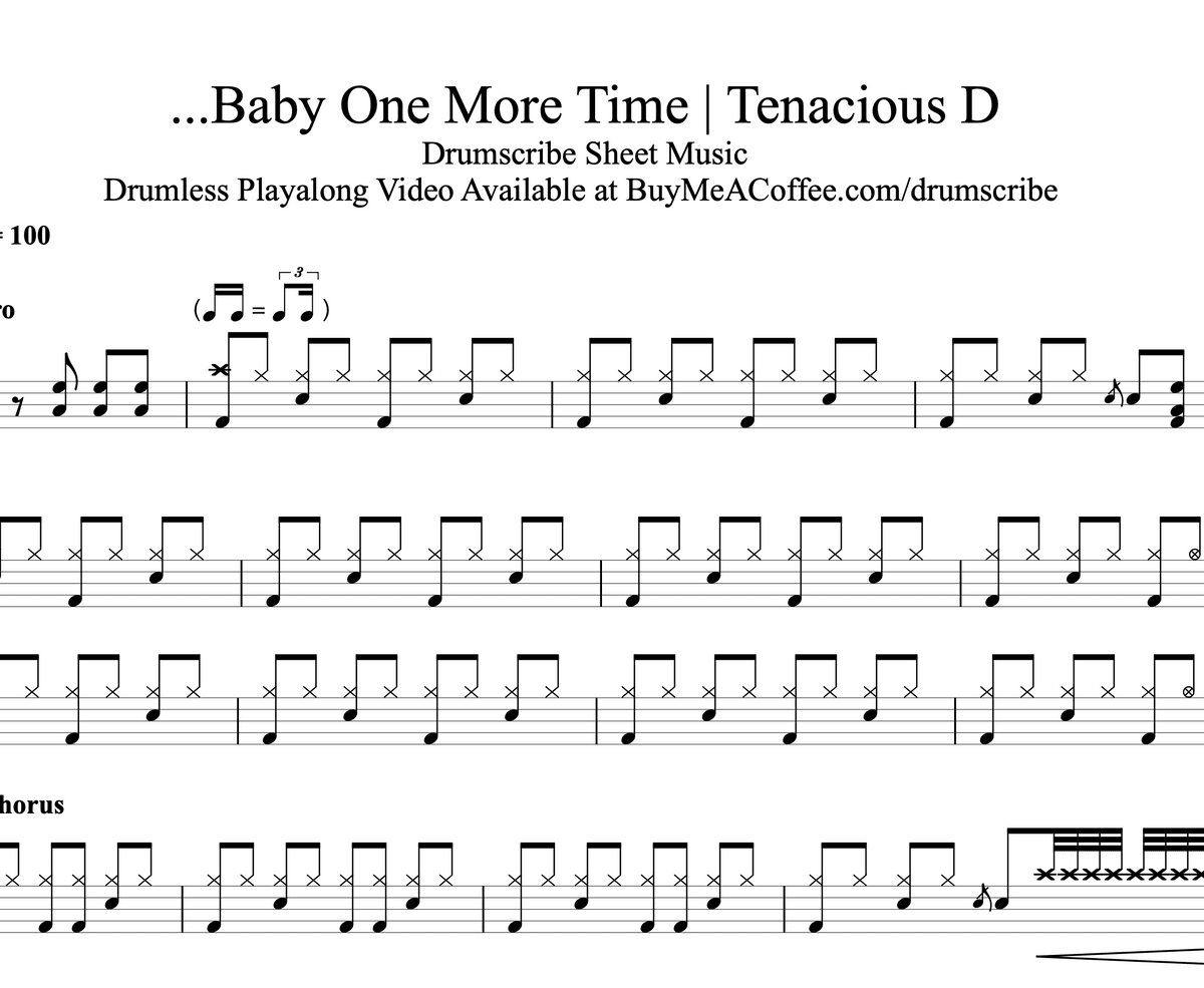 ...Baby One More Time - Tenacious D | Sheet Music PDF & GP Files - Buymeacoffee