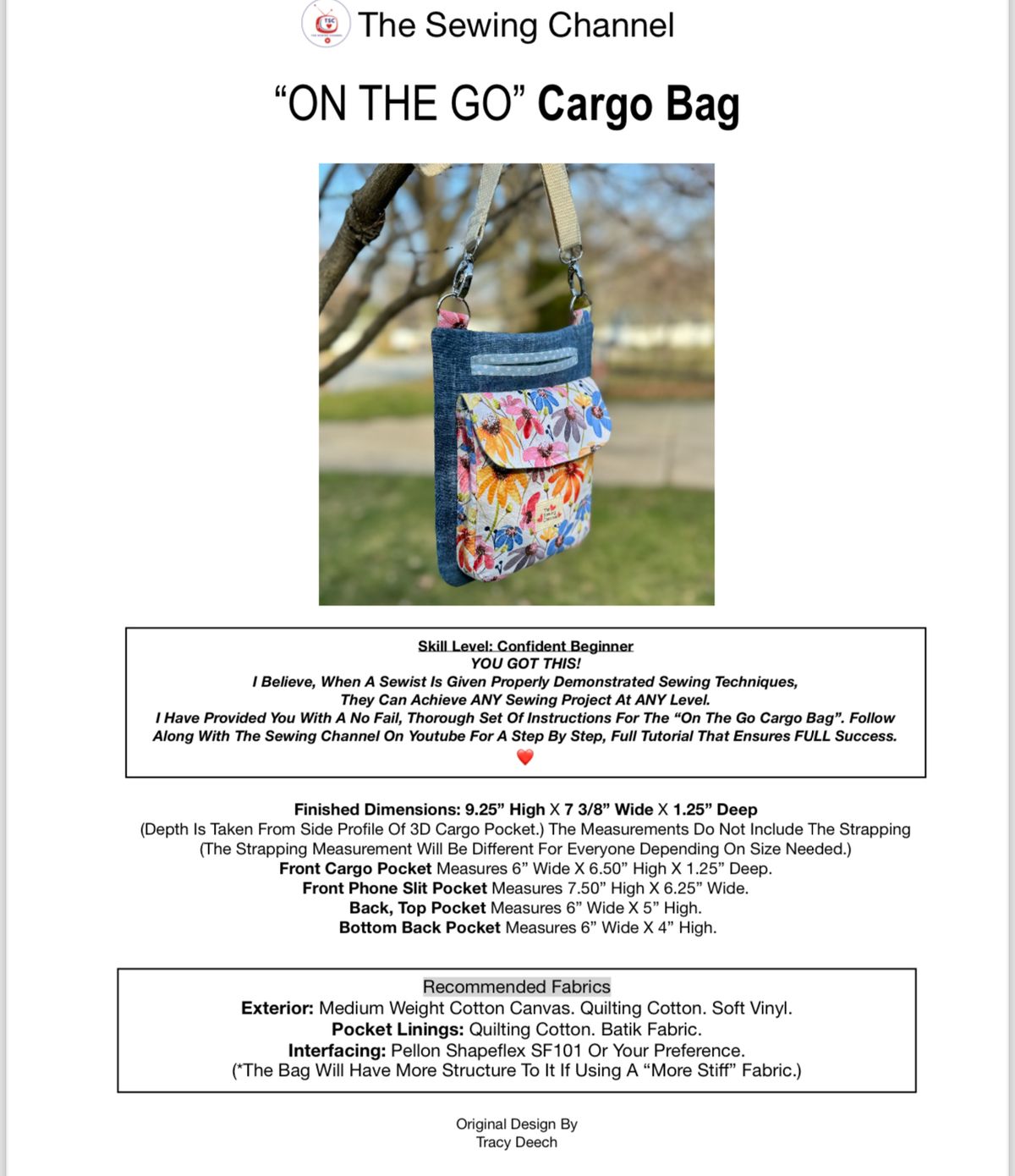 "On The Go" Cargo Bag Pattern With Detailed Written Instructions ...