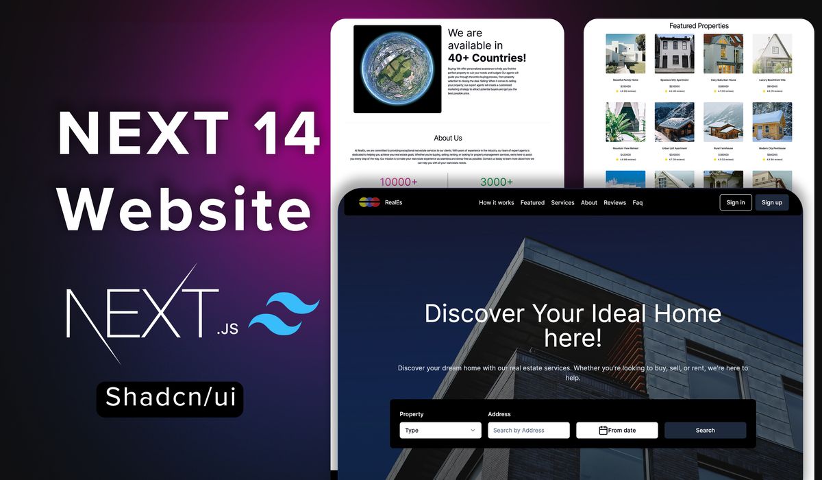 Real-es : Real Estate website using next js 14, tailwind, shadcn ...
