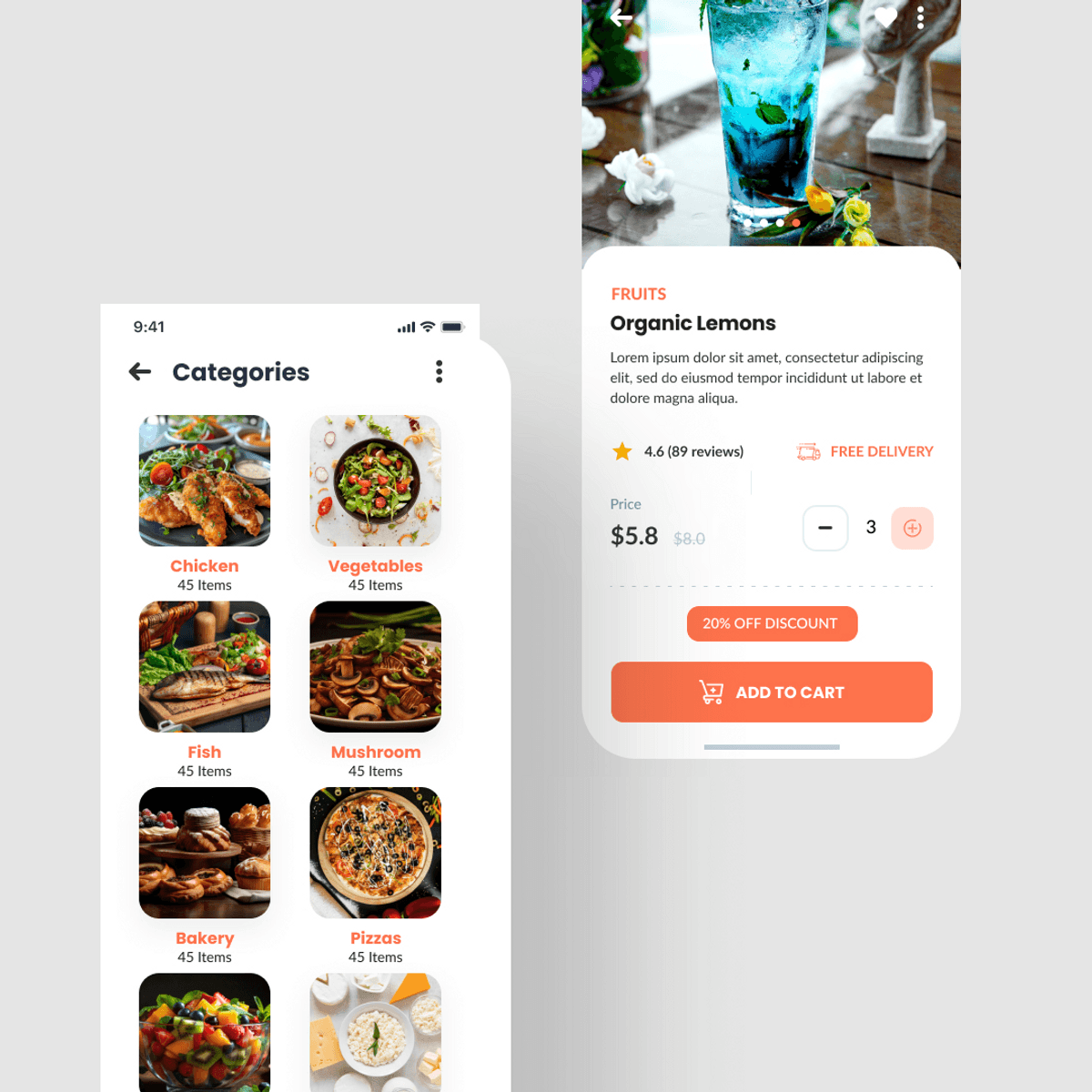 Food Restaurant Mobile App UI UX 🍕🌭 - Buymeacoffee