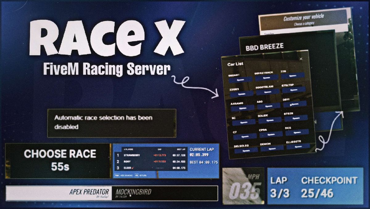 Race X Full Server - FiveM Racing Server - Buymeacoffee