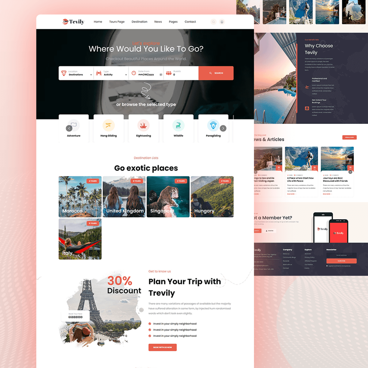 Responsive Travel World Website | Updated Source Code File - Buymeacoffee