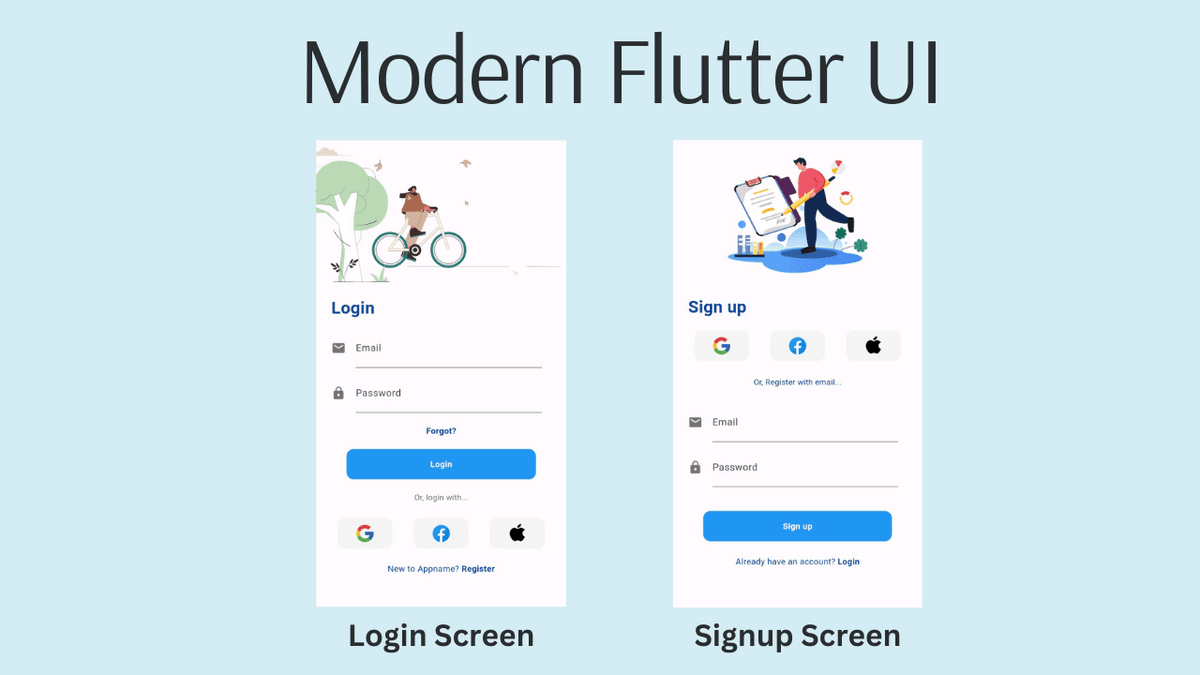 Modern Flutter Login and SignUp UI Kit - Buymeacoffee