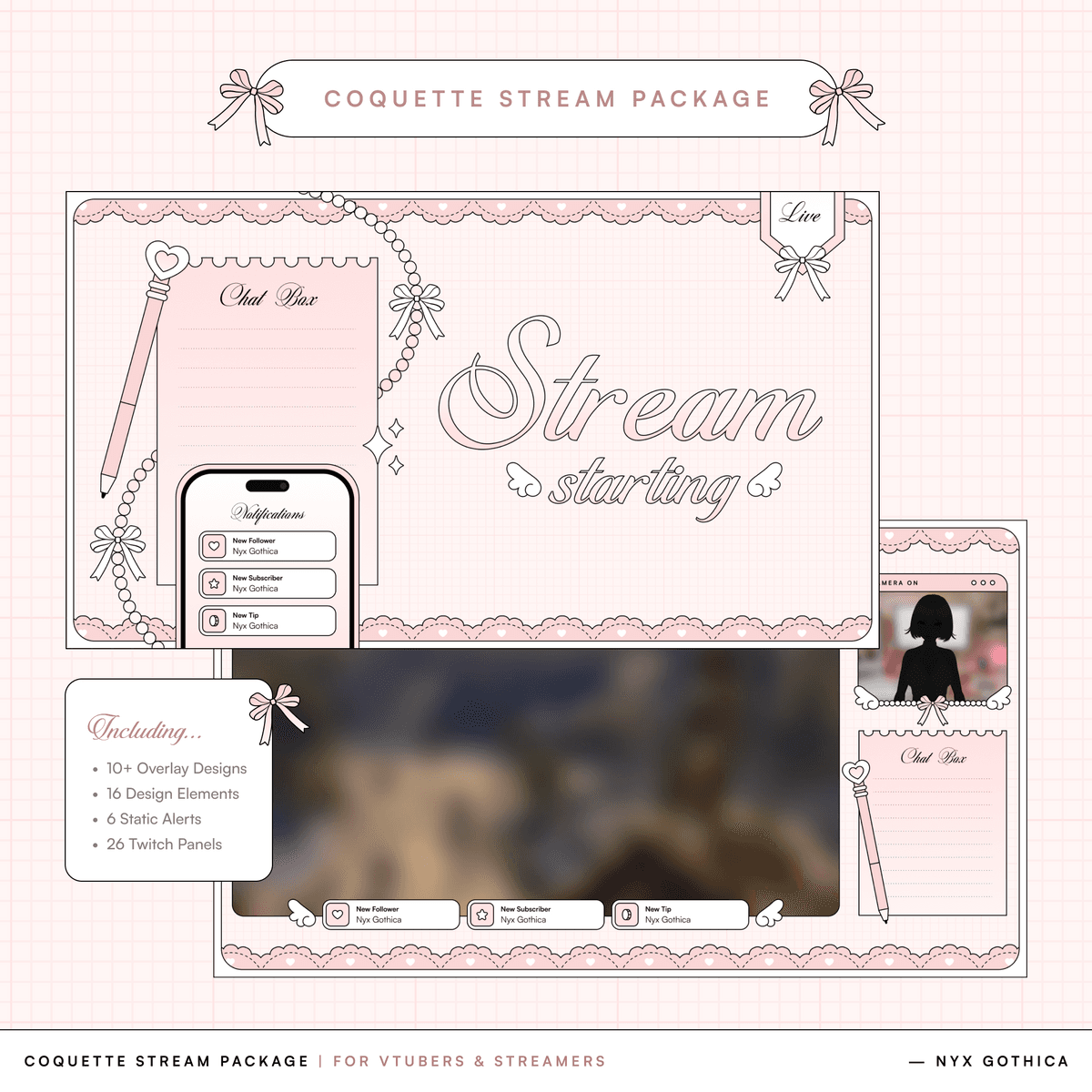 P2U Coquette Stream Pack | Pastel Pink Version - Buymeacoffee