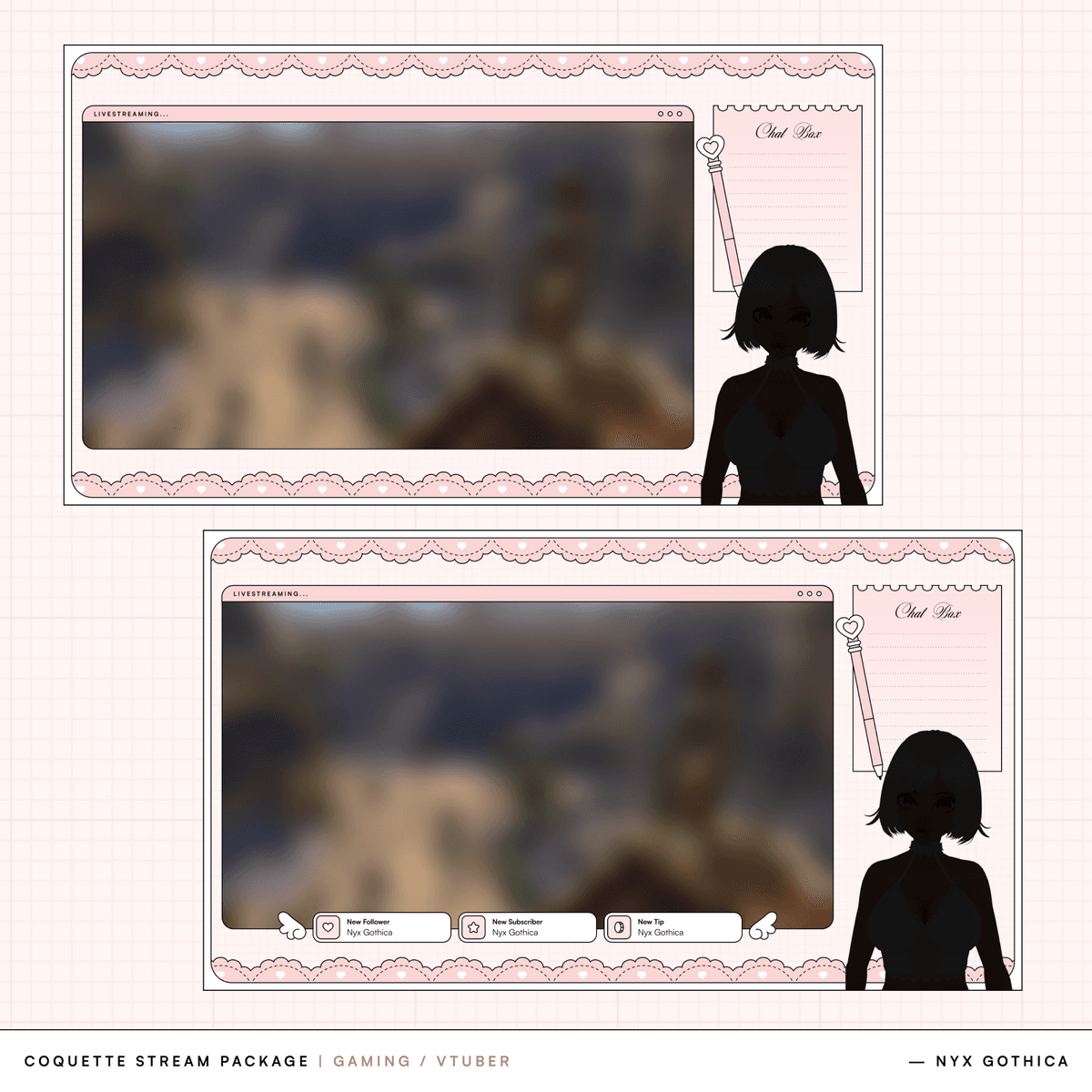 P2U Coquette Stream Pack | Pastel Pink Version - Buymeacoffee