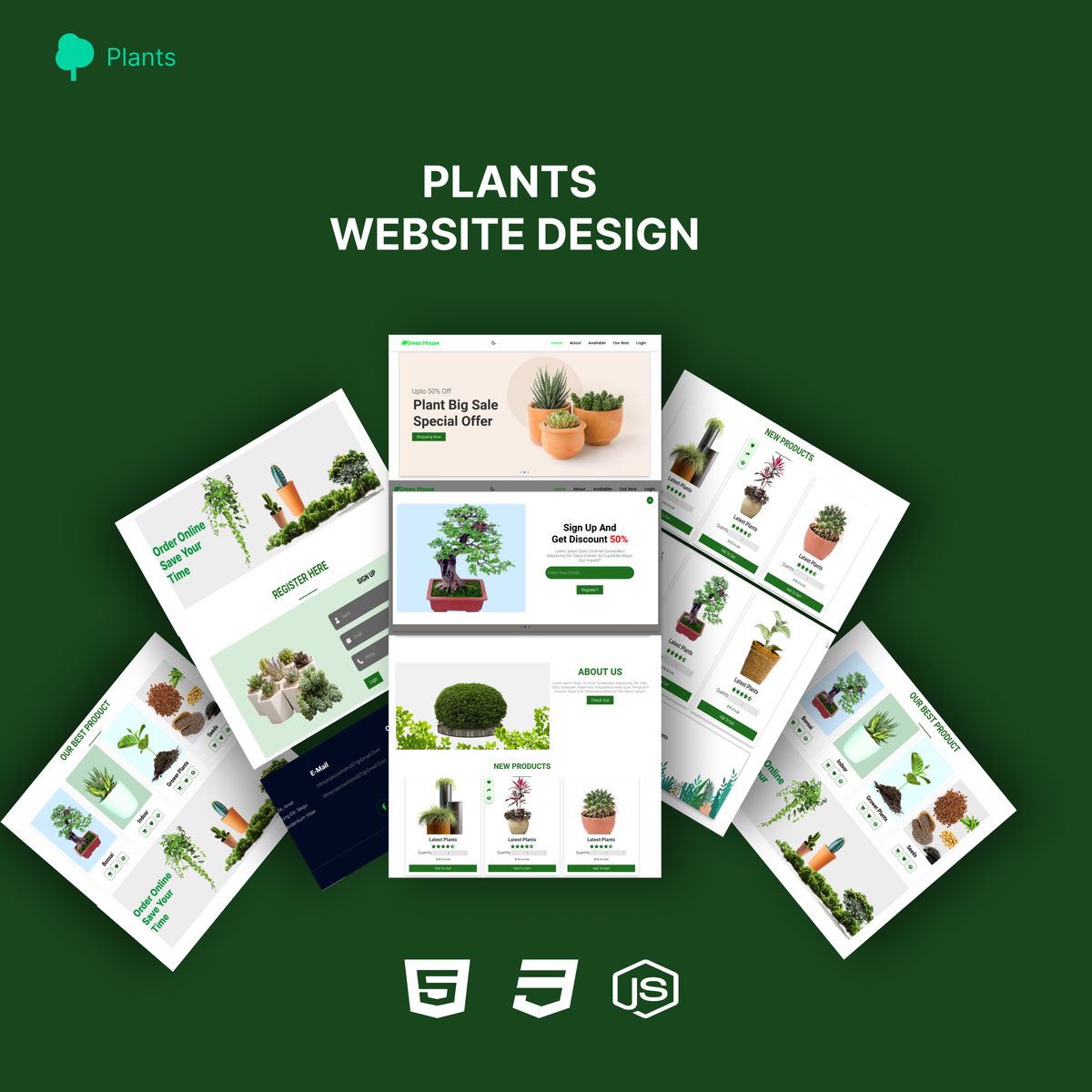 Responsive Plants Website with dark mode and popup section using HTML ...