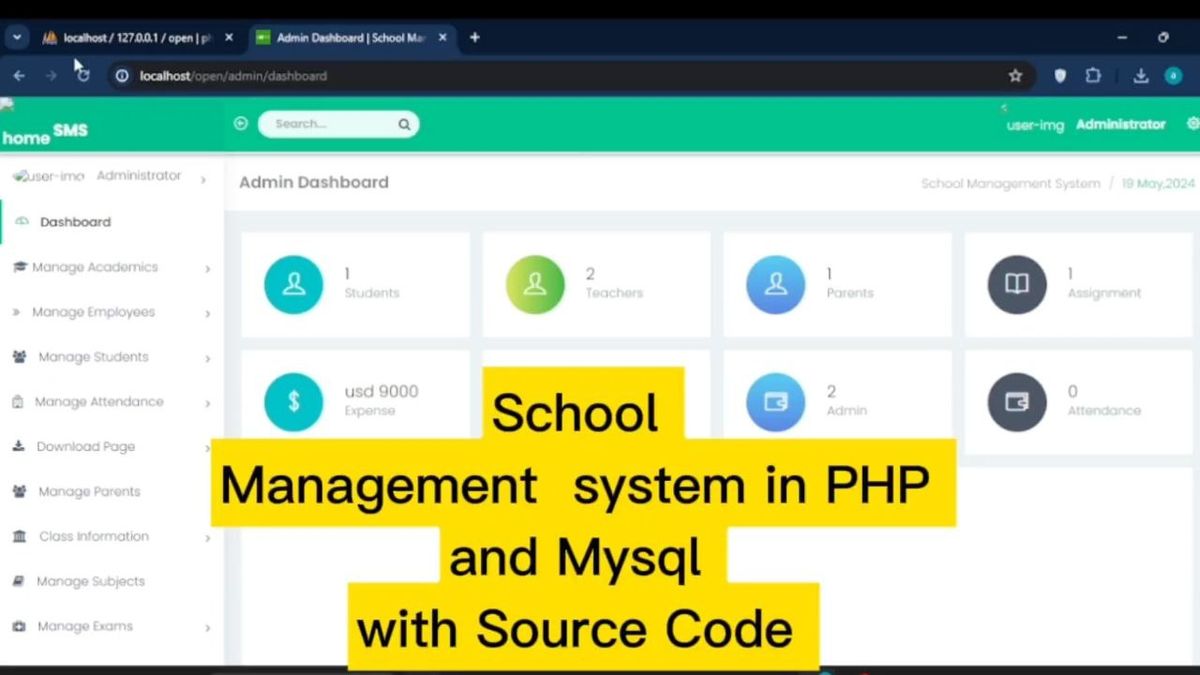 School Management System in PHP and MySQL - Buymeacoffee