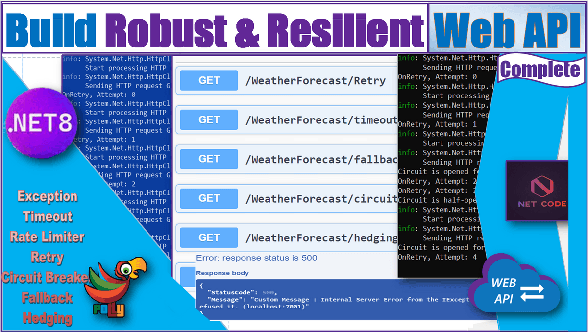 Build Robust And Resilient Net 8 Api Implement Retry Timeout Fallback Hedging Circuit