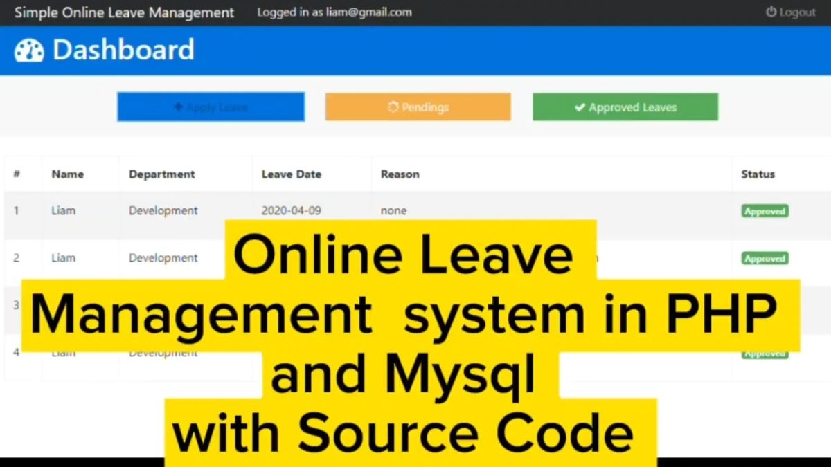 Online Leave Management System in PHP and Mysql with Source Code - Buymeacoffee