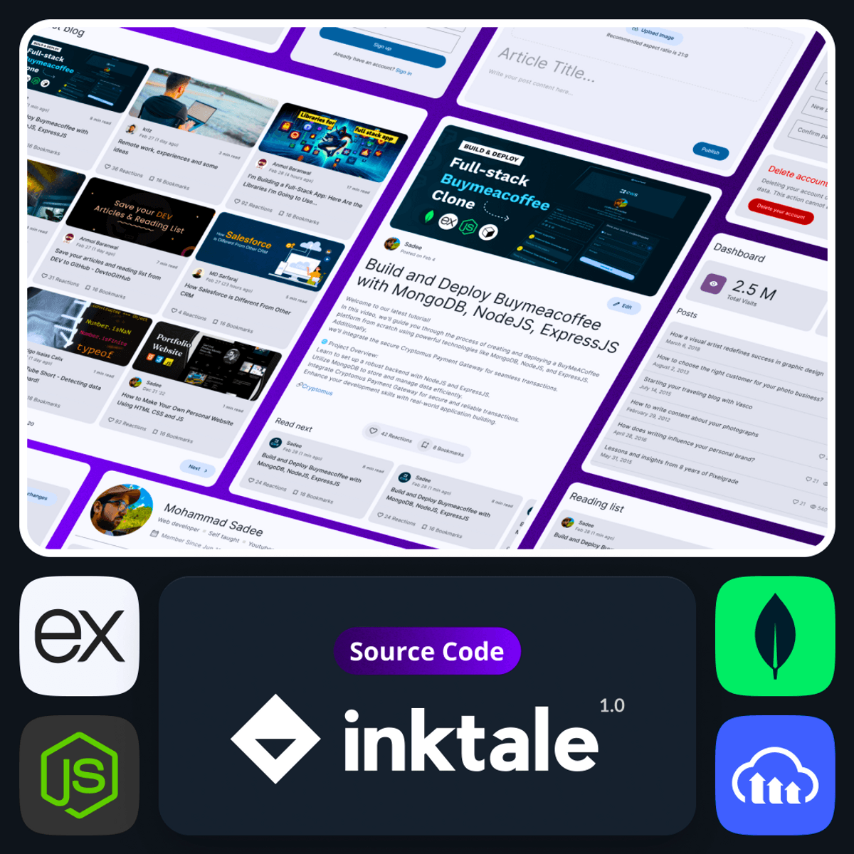 Inktale - Blog app source code - Buymeacoffee