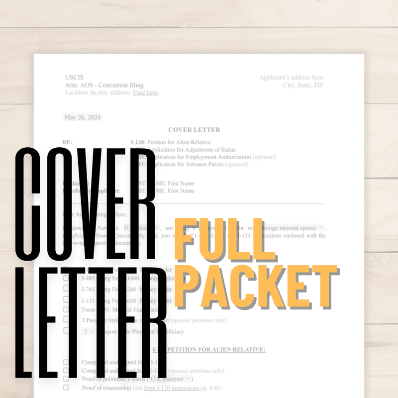 Cover Letter: Combo Interview I-751 and N-400 - Buymeacoffee