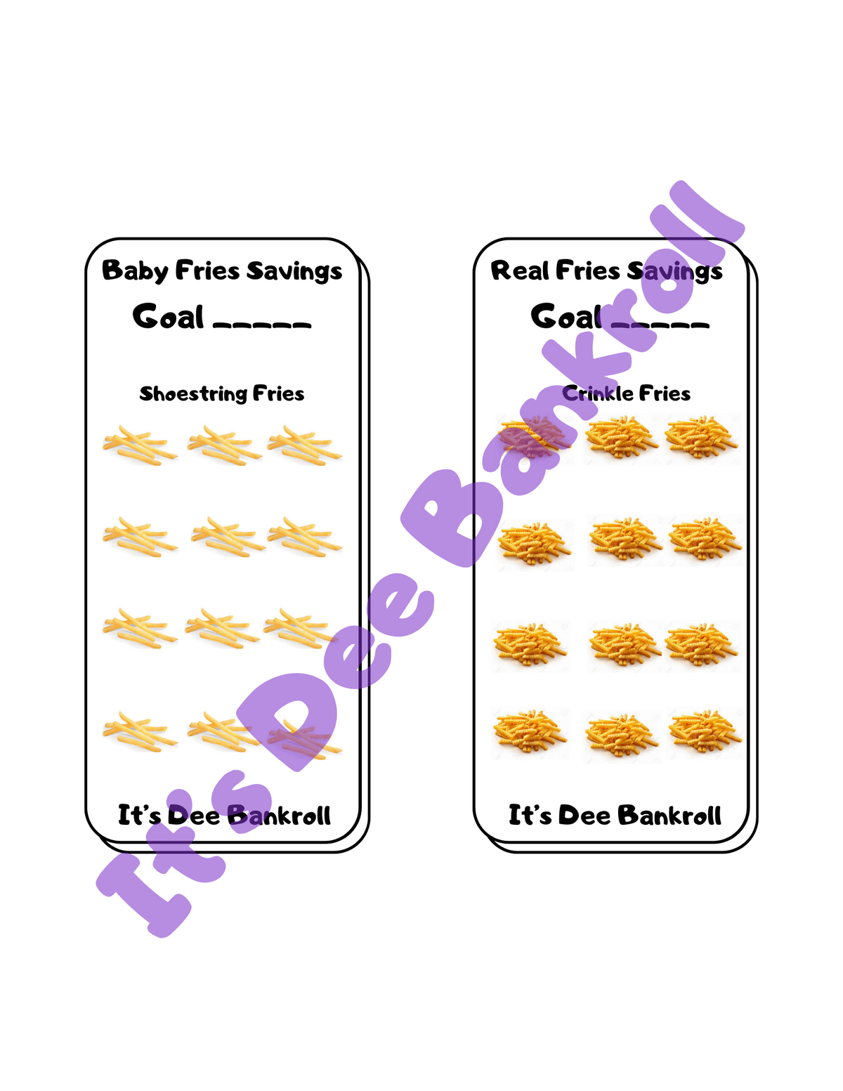 French Fries Mini Savings Challenges - Buymeacoffee