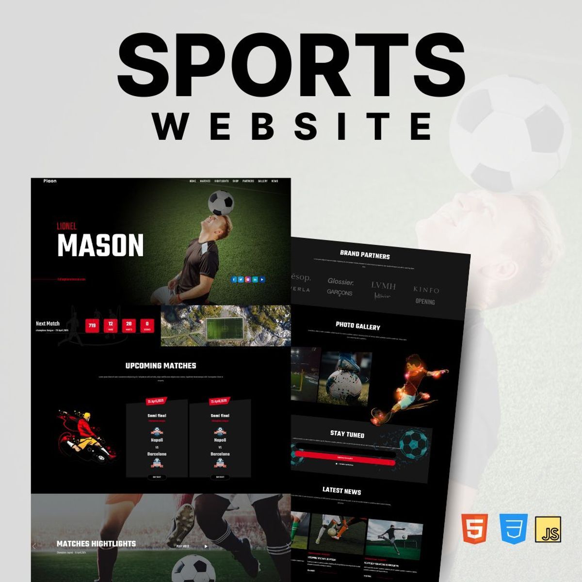 Animated Sports ⚽⚾ Website Template – HTML, CSS, JavaScript — K2infocom ...