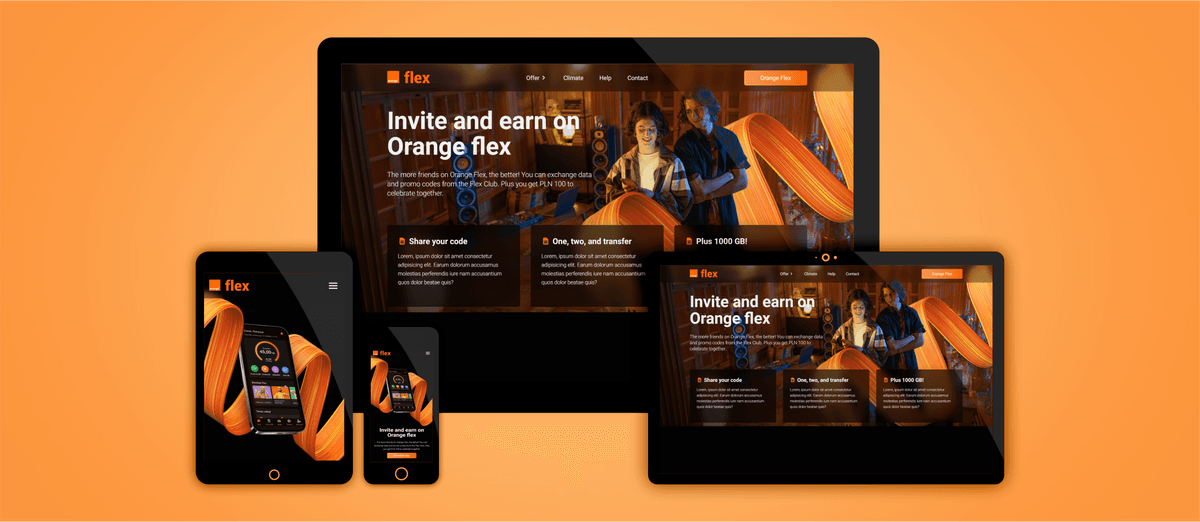 Responsive Navbar & Header Orange - Buymeacoffee
