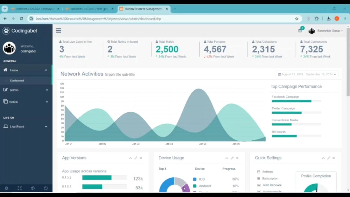 HRM Management System in PHP and Mysql with Source Code - Buymeacoffee