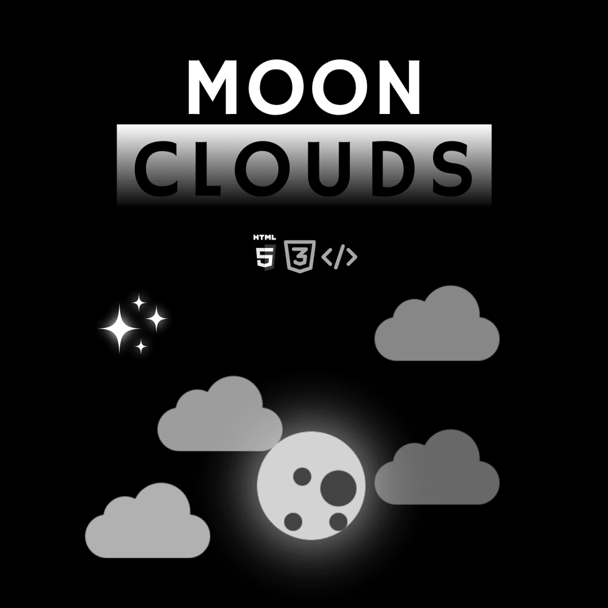 Bright Moon & Magical Clouds Animation 🌙 (Source Code) - Buymeacoffee