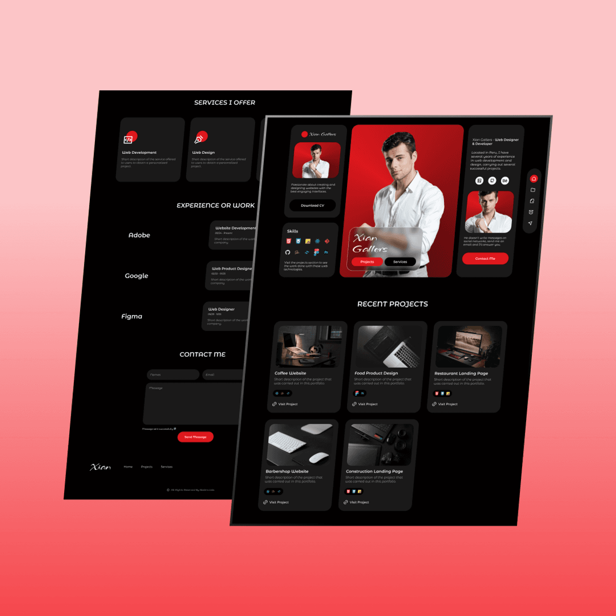 Responsive Portfolio Website Xian - Buymeacoffee