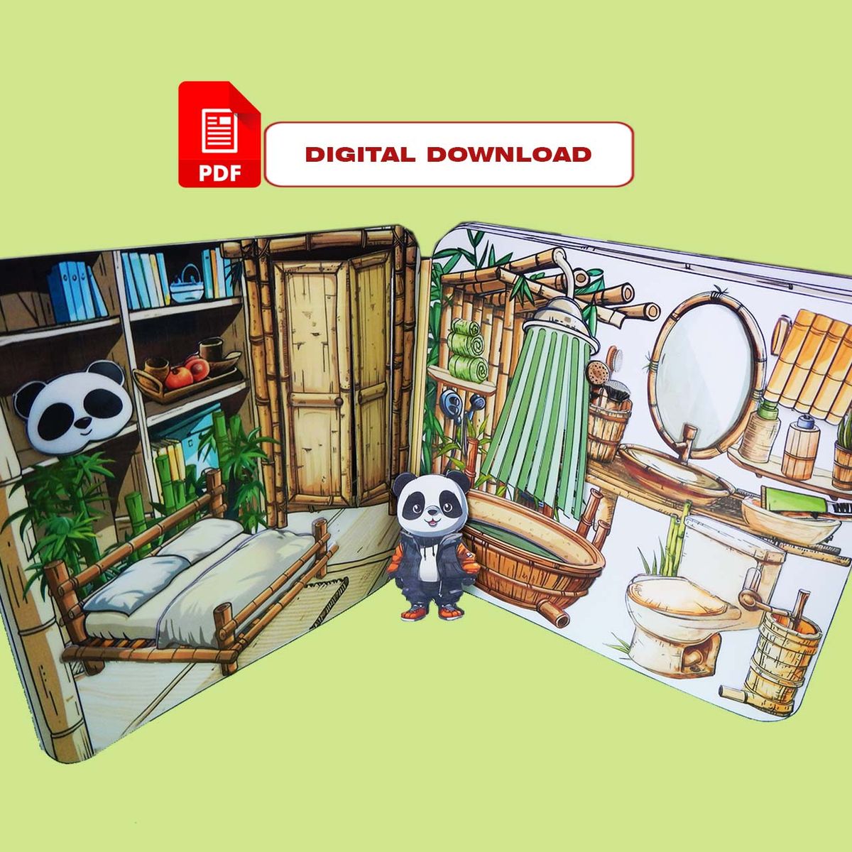 Paper Panda. Quiet Book. Template. Tutorial Craft DIY. Paper Animals ...