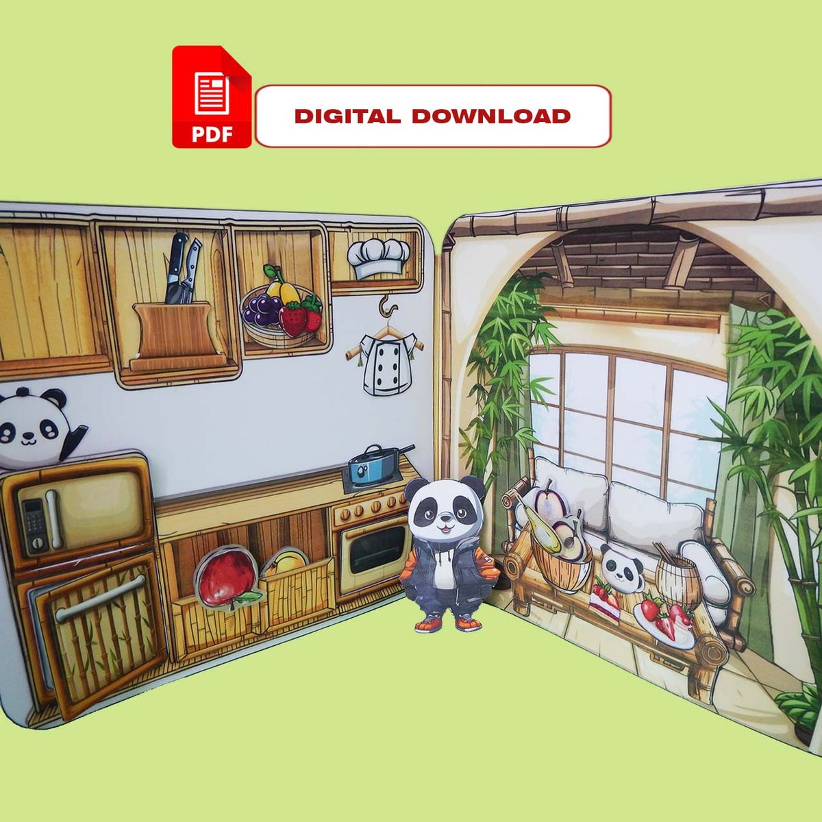 Paper Panda. Quiet Book. Template. Tutorial Craft DIY. Paper Animals ...