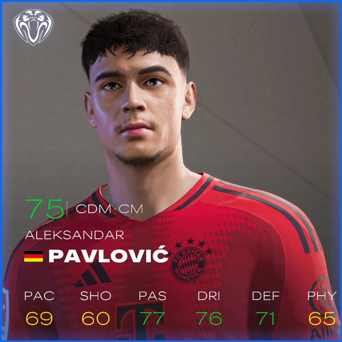 Aleksandar Pavlovic Face For FC25 - Buymeacoffee