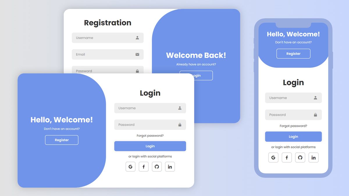 Responsive Login And Registration Form In Html Css And Javascript Buymeacoffee