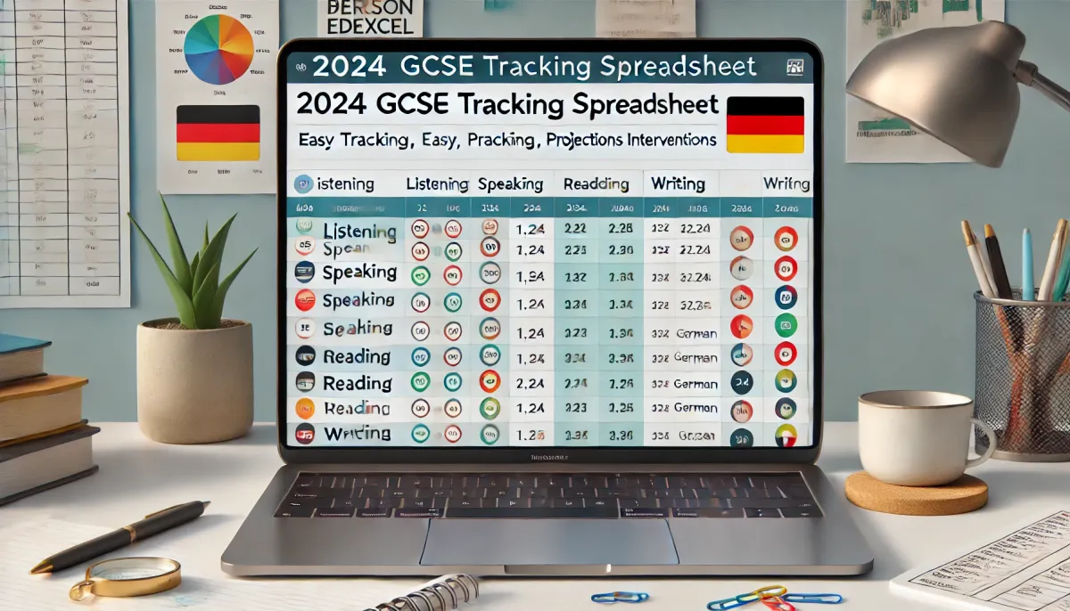 German GCSE Mock Exam Tracking Spreadsheets 2024 - Buymeacoffee