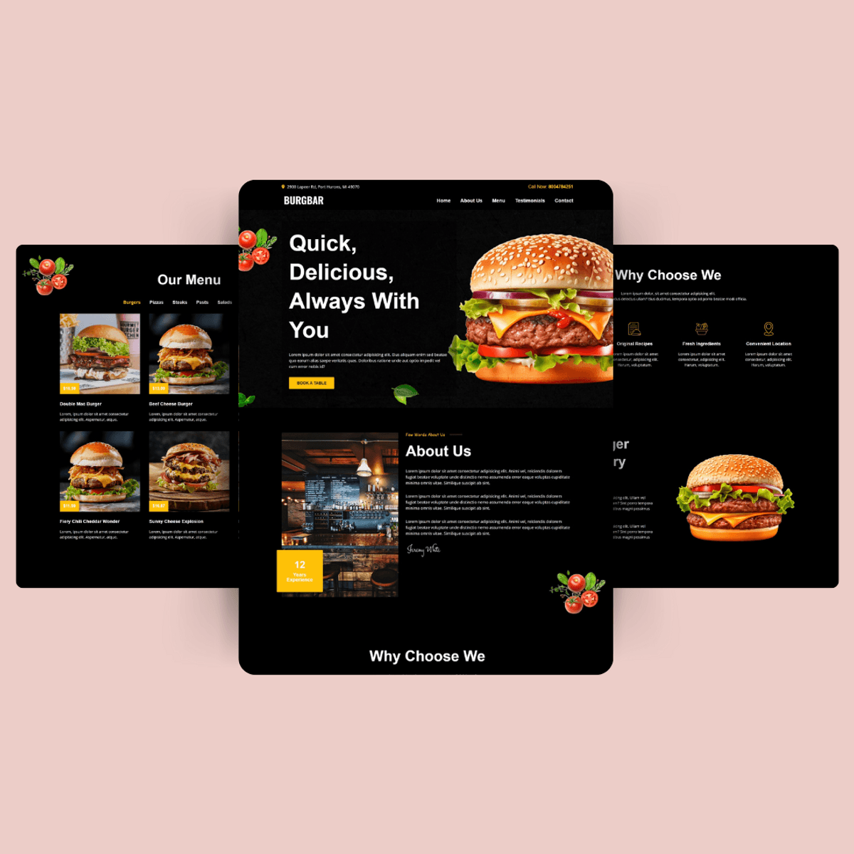 Burger Website Project Template - Buymeacoffee